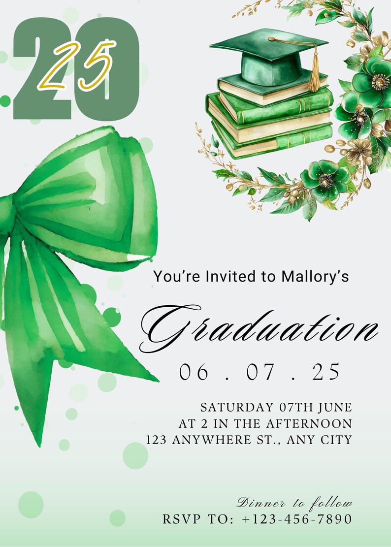 Graduation Party Invitation Template Editable Canva Graduation Invite ...