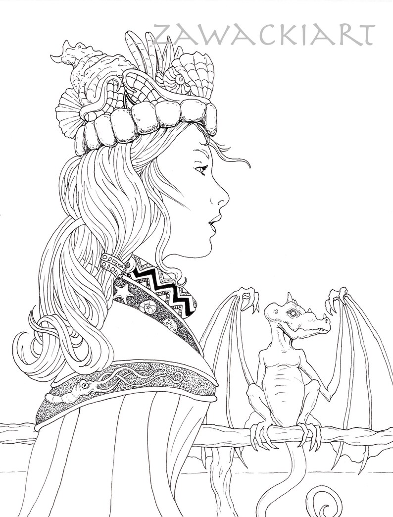 Coloring Page Pack 6 Printable Fantasy Coloring Pages - Etsy