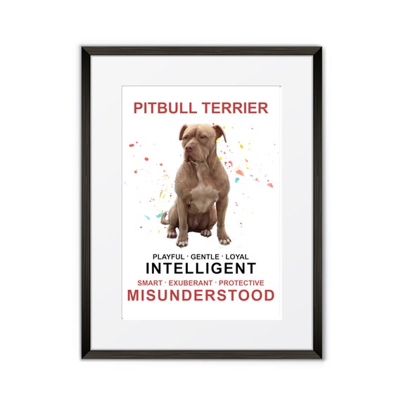 Pitbull Poster Pitbull Art Pit Bull Gift for Dog Lovers - Etsy