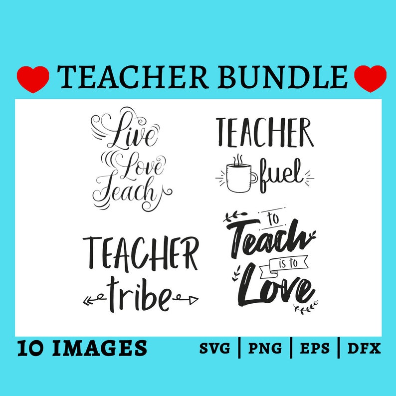 Teacher SVG Bundle Teacher Appreciation School SVG Bundle - Etsy