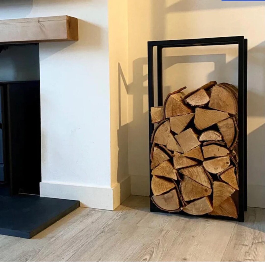 Minimalist Steel Log Store - Firewood Holder - Log Storage - Etsy UK