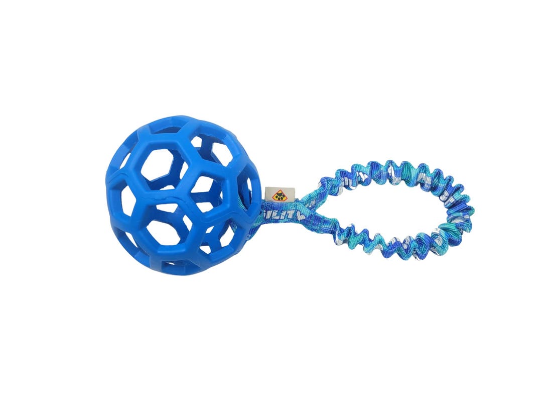 Hollee Ball With Short Bungee Handle Durable Dog Toy Colorful Toy for ...