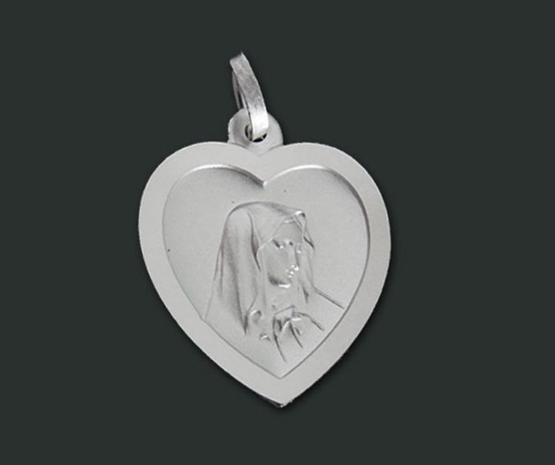 Heart Pendant Dolorosa -silver925- CHAIN &ENGRAVING - Etsy