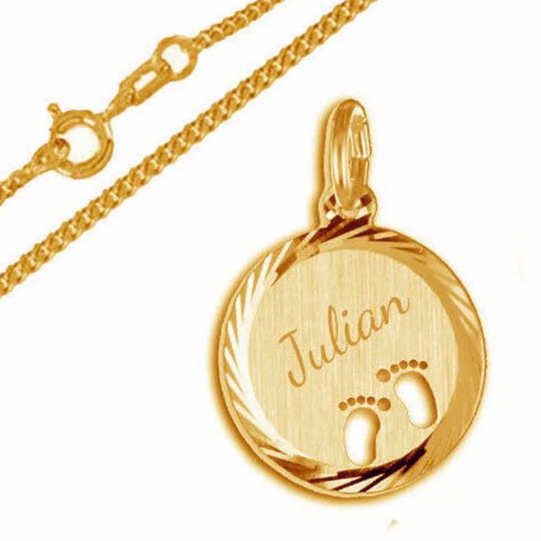 Christening Chain Children's Chain Engraving Pendant - Etsy