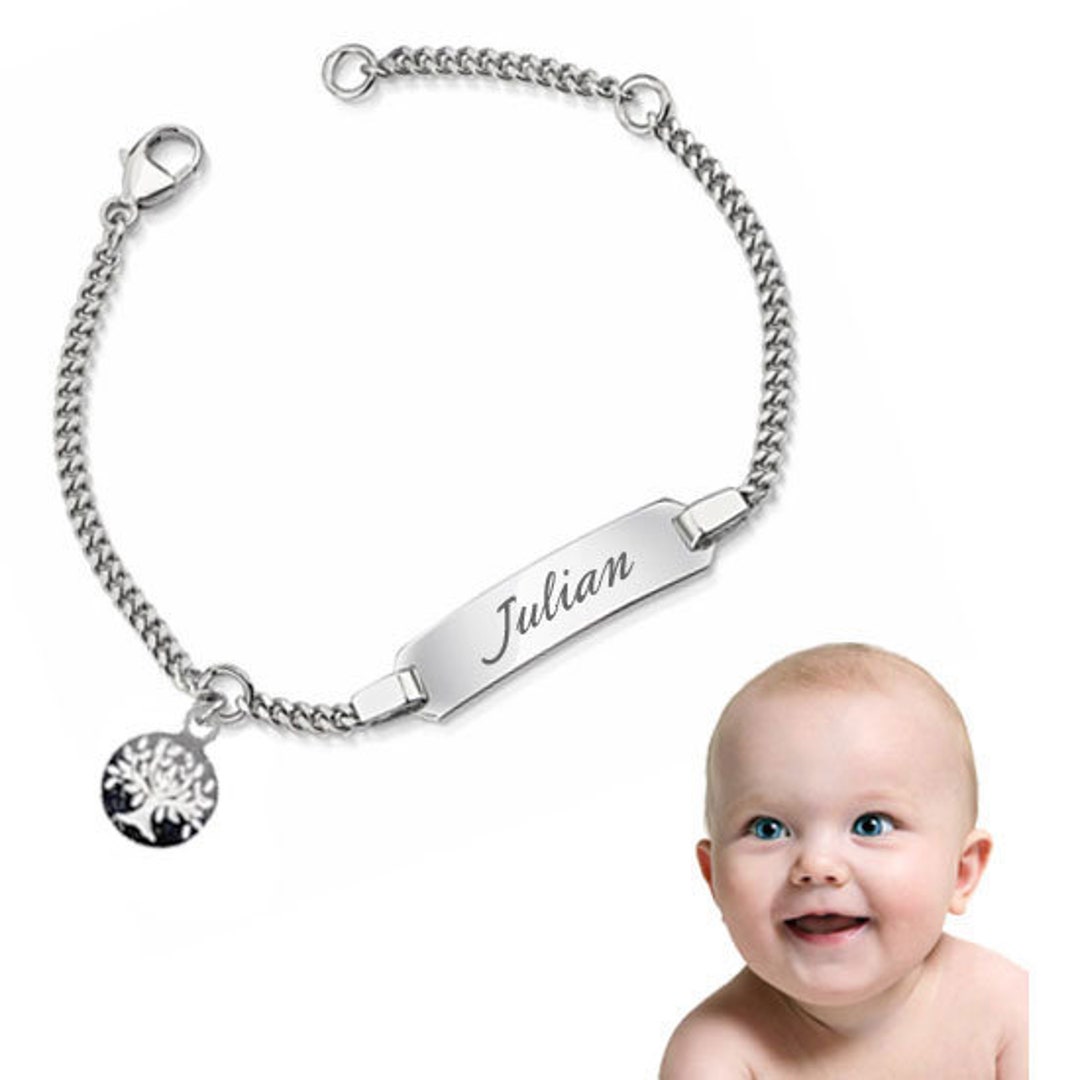 Baby Engraved Bracelet With Tree of Life, Silver 925, Engraving, Made ...