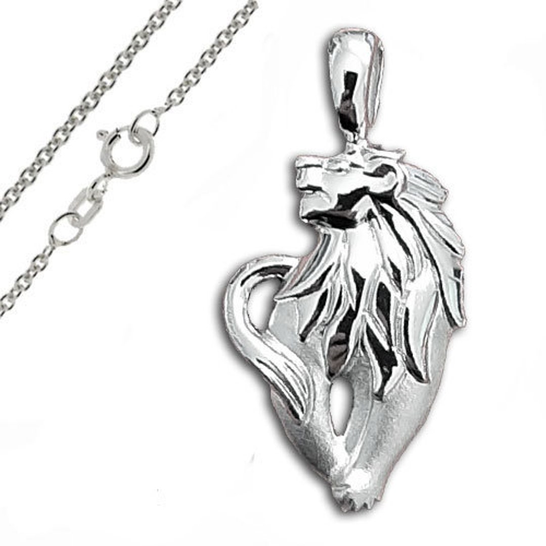 Large Pendant Lion - Silver 925 - Incl. Anchor Chain - Made in Germany ...