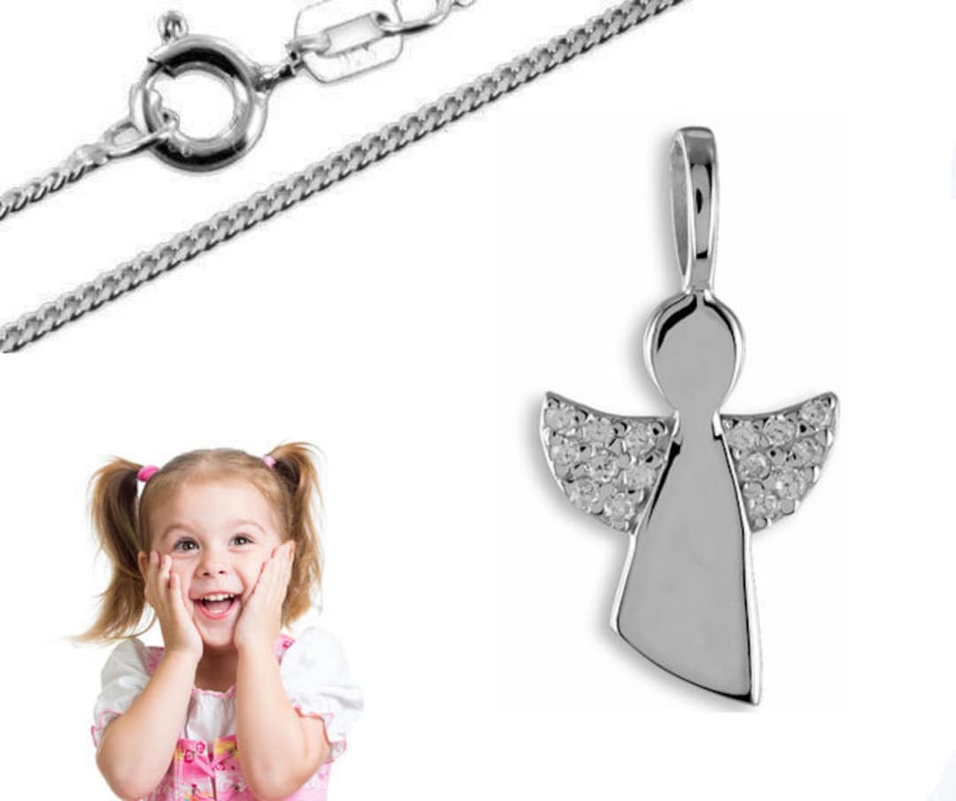 Modern Guardian Angel With Chain - Silver 925 - 056 - Etsy