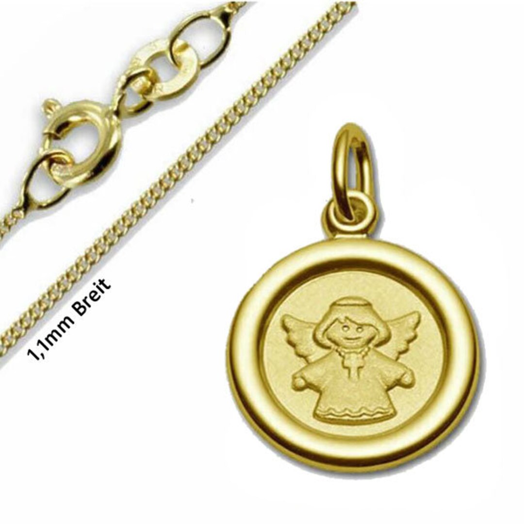 Baptismal Chain, Children's Chain, Engraving Plate Round/angel Cross ...