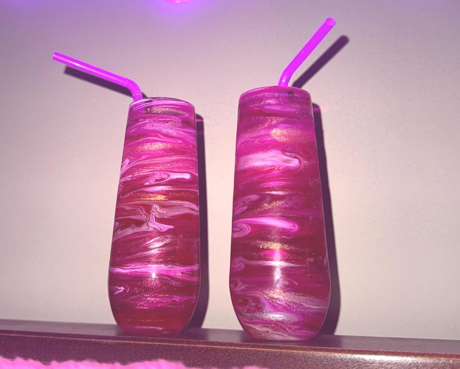 Fluid Art - Hand Painted Stemless Champaign Flutes Hand Painted With ...