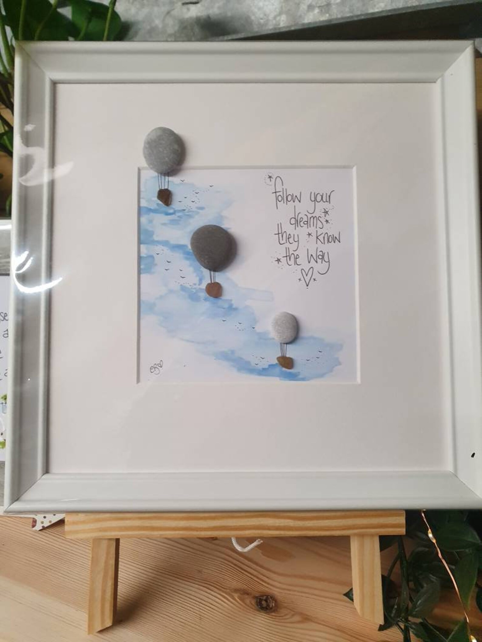 Hot Air Balloon Pebble Art - Etsy