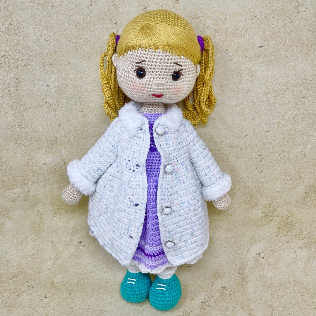 Crochet PATTERN PDF Big Doll in White Coat, Tutorial, Amigurumi Pattern ...