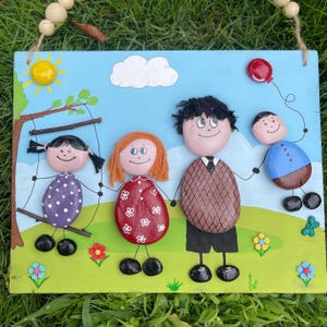 Happy Family Painted Rock, Stone Art, Gift for Friends and Family, Home ...