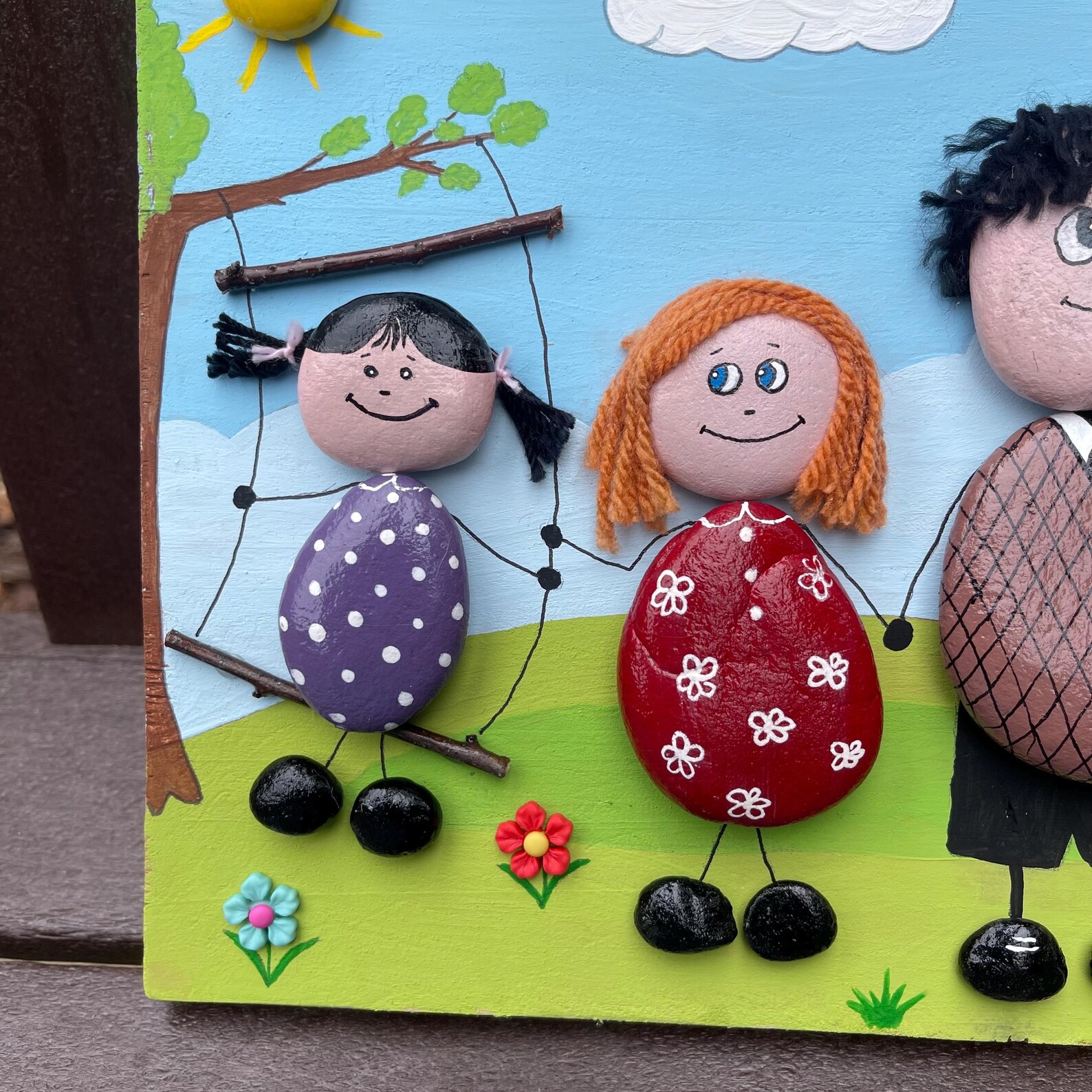 Happy Family Painted Rock Art: Ocean Stone Home Decor - Etsy
