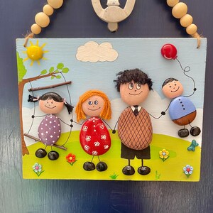 Happy Family Painted Rock, Stone Art, Gift for Friends and Family, Home ...