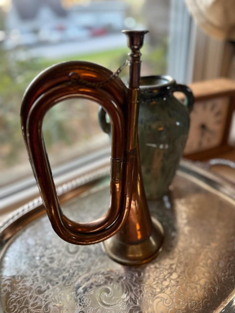 Vintage Brass Copper Cavalry Style Bugle Horn Indian Metal Decor ...