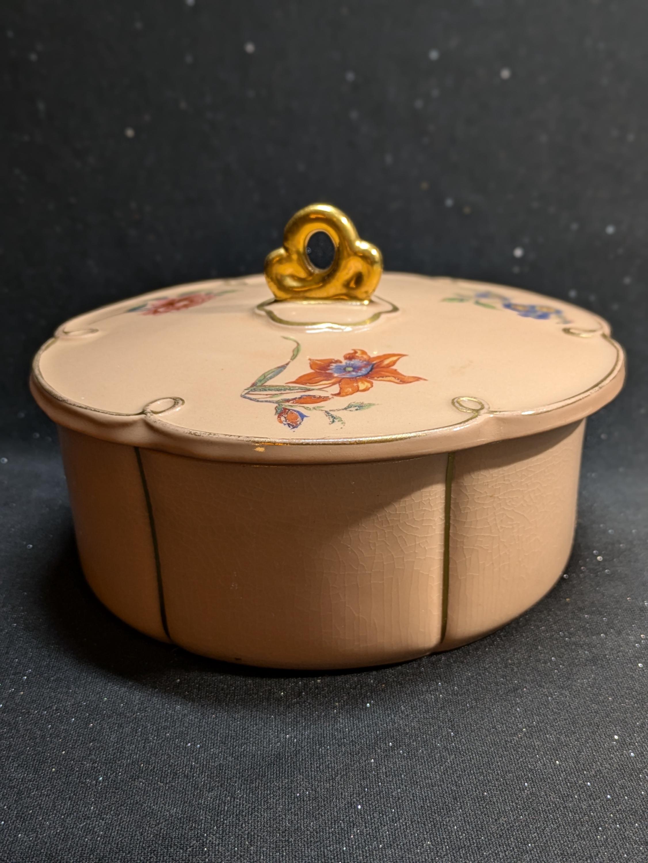 Franciscan Style Ceramic Powder Box. Vintage 1940s - Etsy
