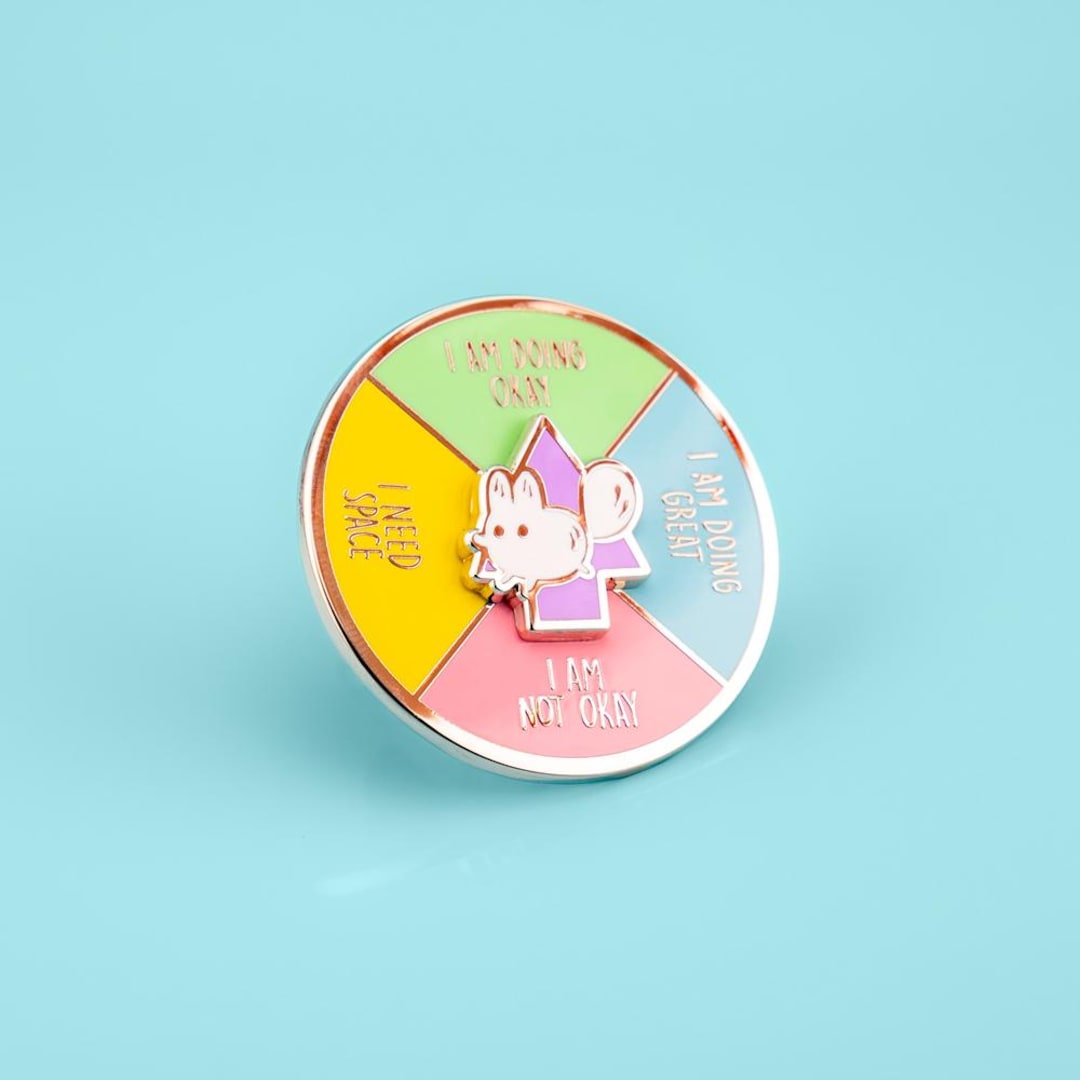 Mood Selector Spinner Anxiety Fox Enamel Pin for Autism, Mental Health ...
