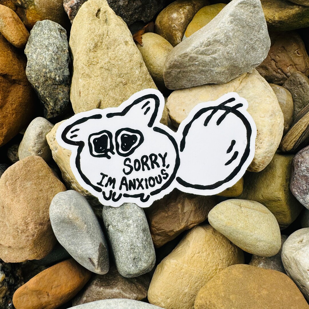 Sorry Im Anxious Vinyl Sticker Anxiety Fox Self Care - Etsy