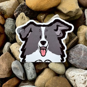 Border Collie Peeker Vinyl Sticker Cute Dog Window Sticker, Animal ...