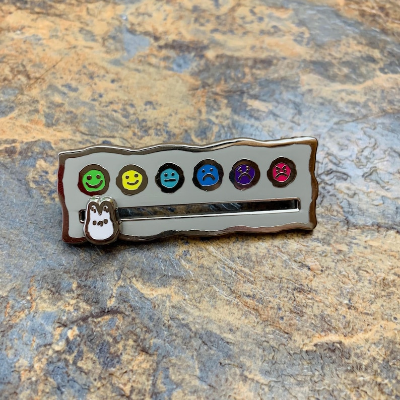 Anxiety Fox Social Battery Mood Slider Enamel Pin - Etsy