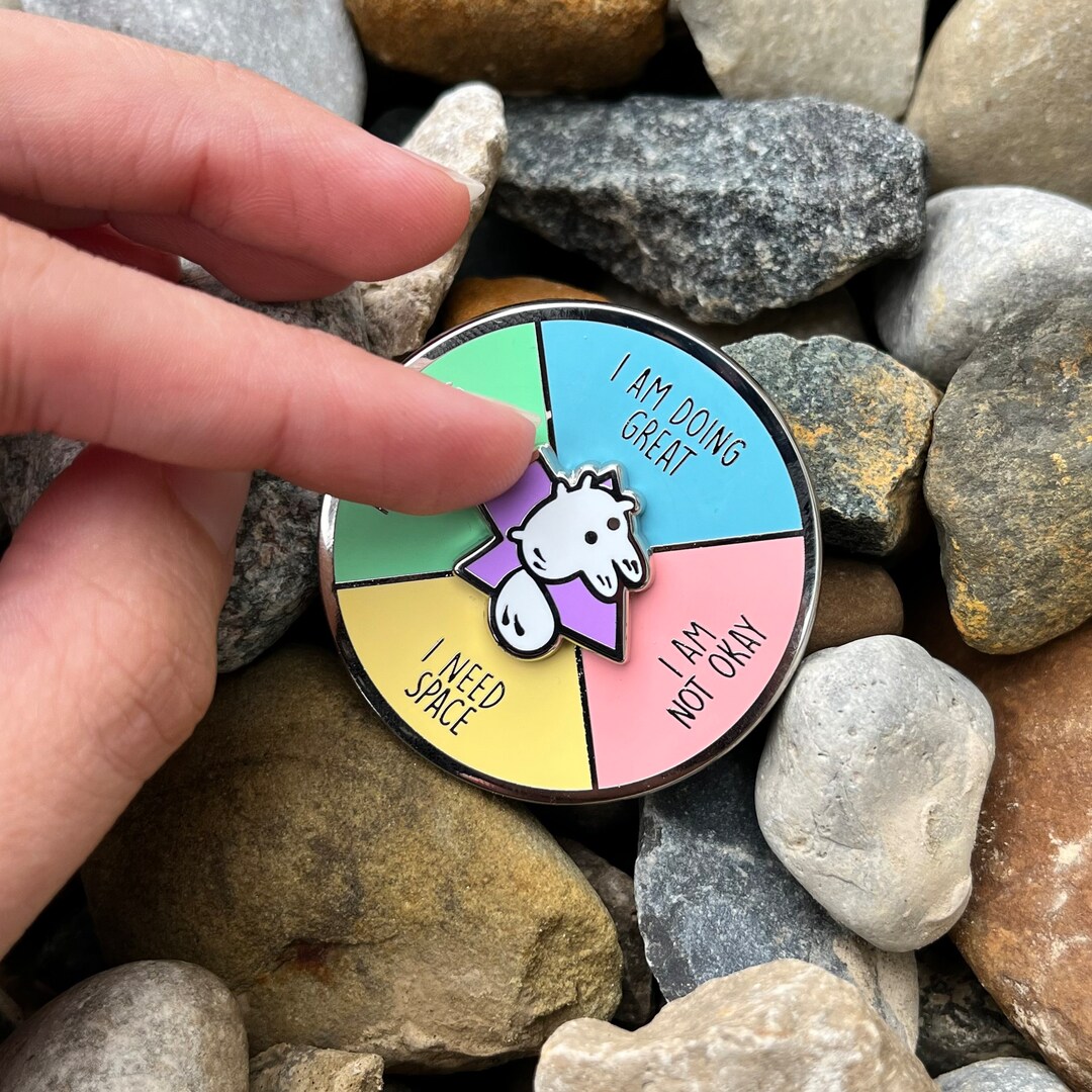 Anxiety Fox Mood Self Care Enamel Pin Gift - Etsy