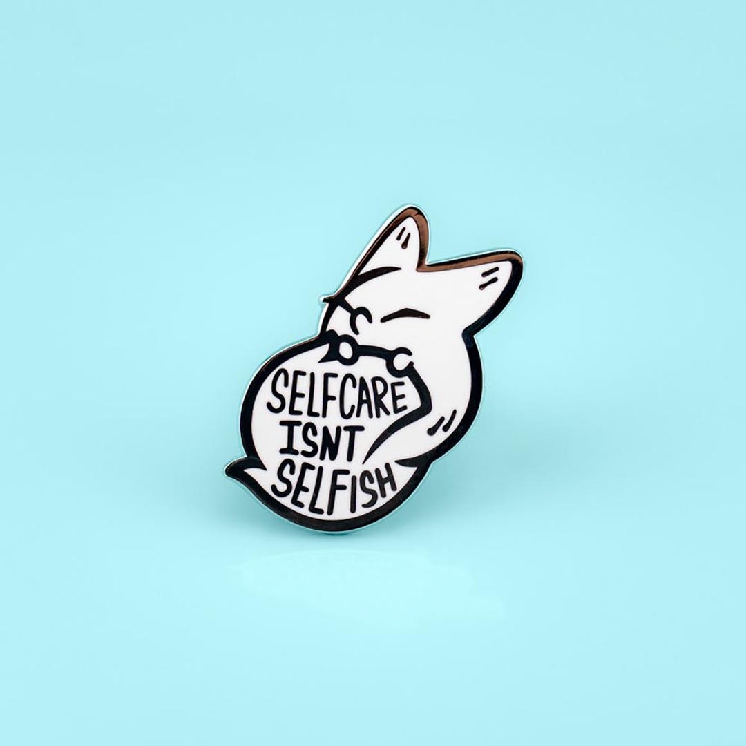 Selfcare Isn't Selfish Anxiety Fox Enamel Lapel Pin, Mental Health ...