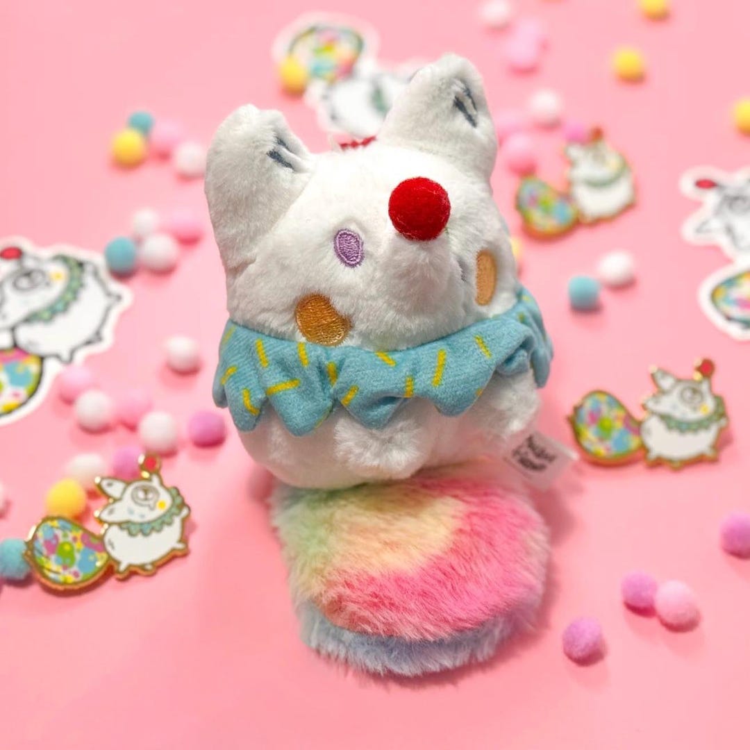 Anxiety Fox Clown Plush: Pocket Emotional Support Stuffed Animal Toy ...