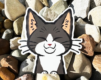 Black Cat Peeker Sticker Tuxedo Cat Peeker Sticker Car Window Sticker ...