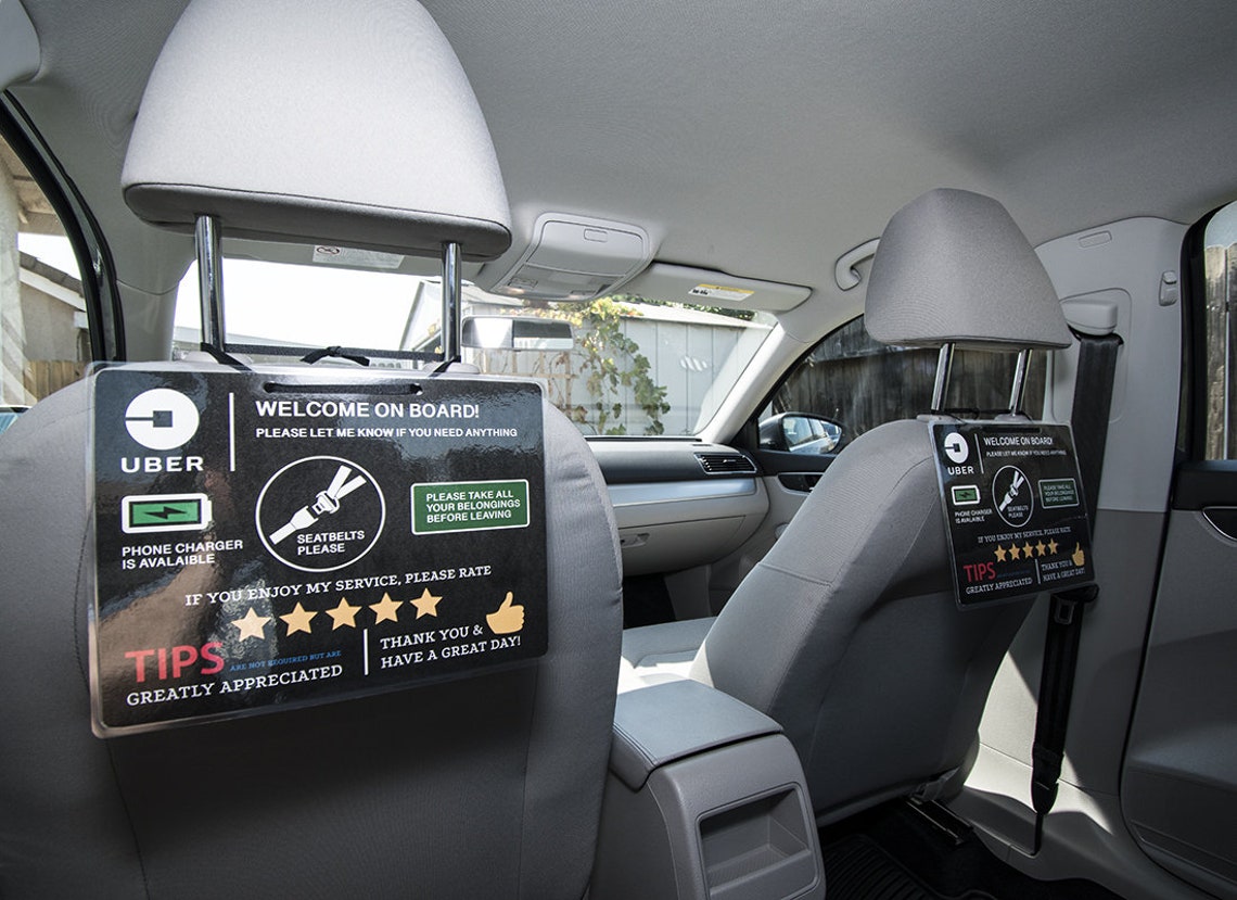 Uber Informative Placard - 2 Placards (8.5"x11") - Rating and Tips ...