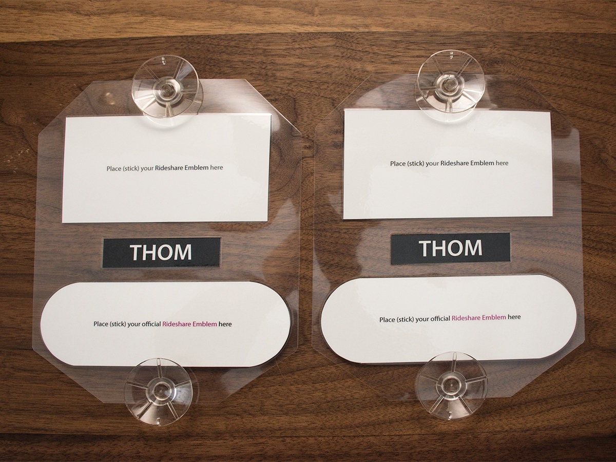 Place Lyft Uber signs here Removable Personalized Holder | Etsy