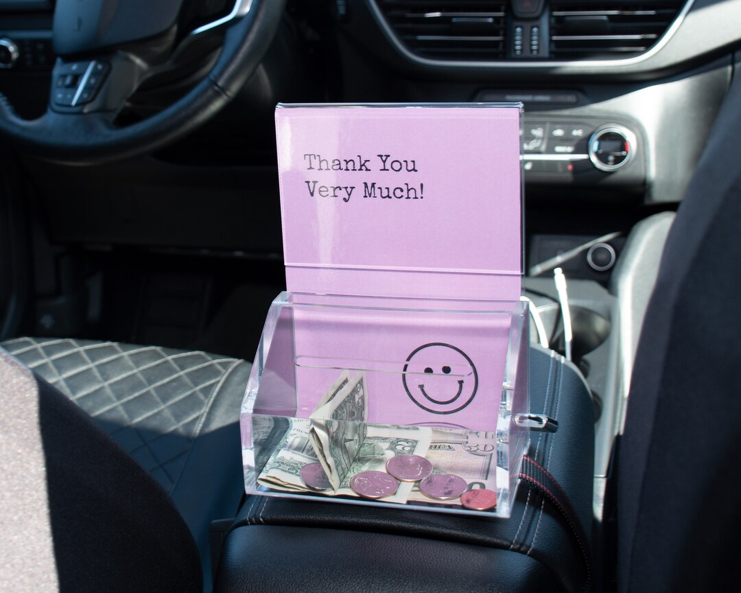 Uber / Lyft / Taxi Tip Box Armrest Secured - Etsy
