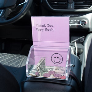 Uber / Lyft / Taxi Tip Box Armrest Secured - Etsy