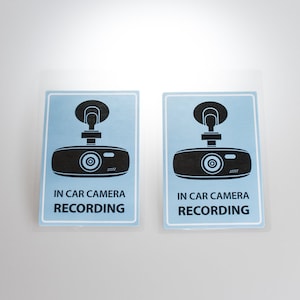 Dash Camera in Car Recording Sign - 2 Placard - Rideshare Services ...