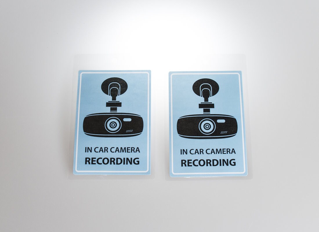 Dash Camera in Car Recording Sign - 2 Placard - Rideshare Services ...