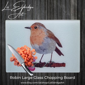 Robin Personalised Glass Chopping Cutting Board Large - Etsy UK