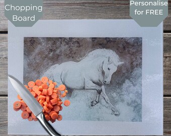 Robin Personalised Glass Chopping Cutting Board, Large, Worktop Saver ...