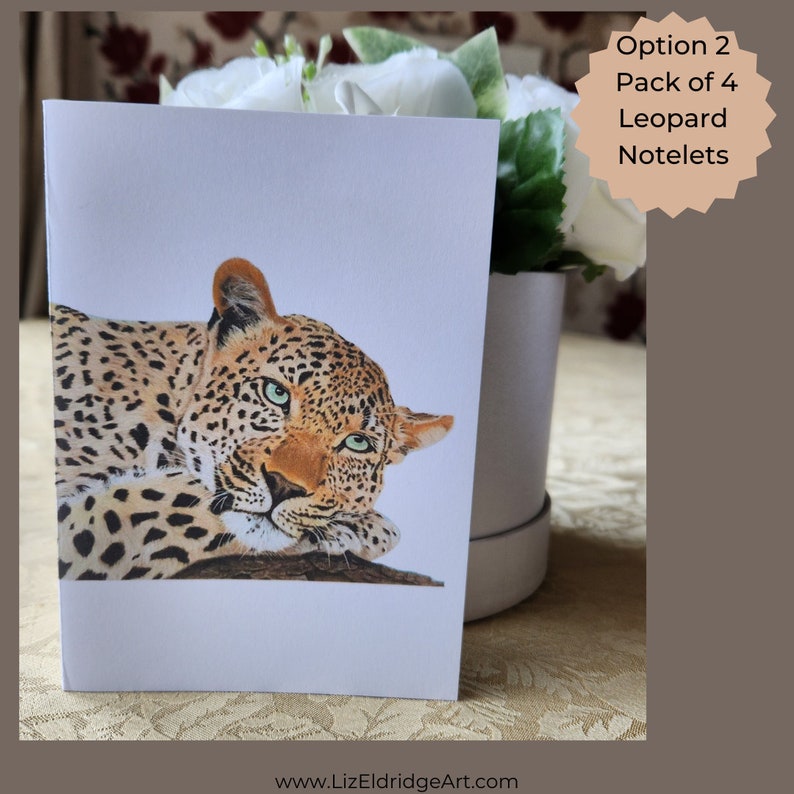 Big Cat Set of Blank Notelets Hand Drawn Leopard Lion Cheetah and Tiger ...