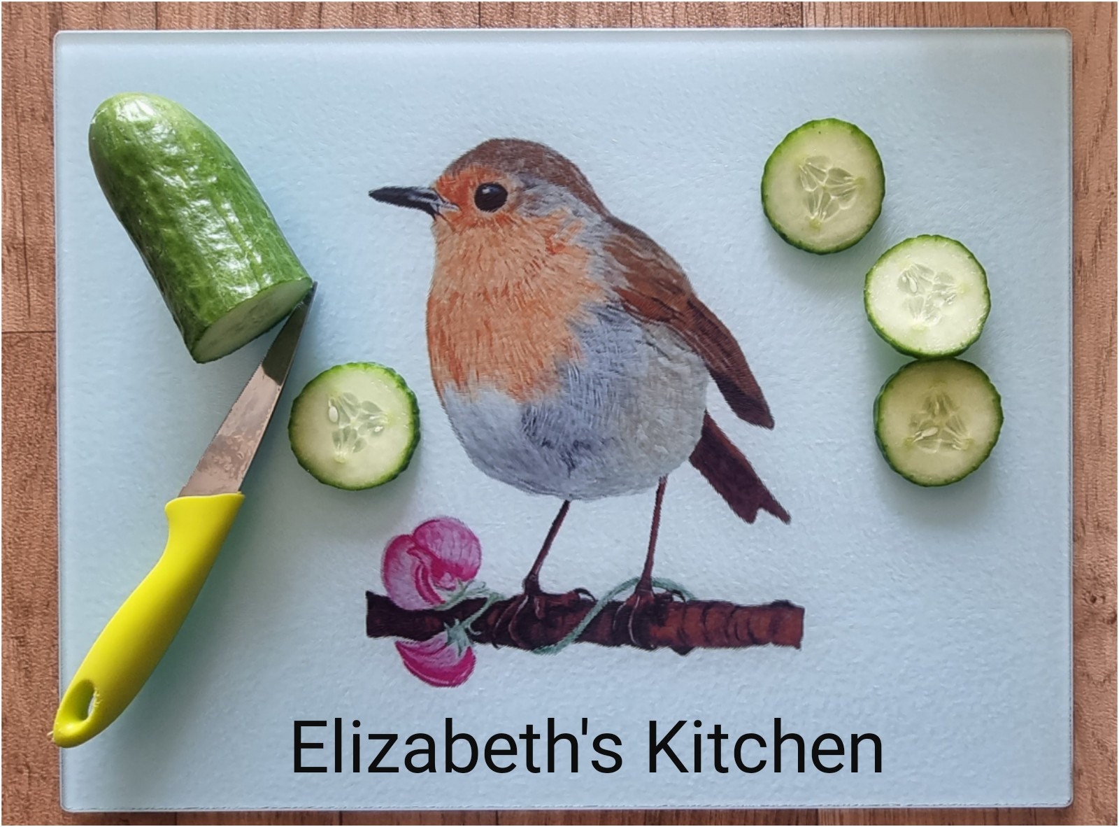 Robin Personalised Glass Chopping Cutting Board Large | Etsy