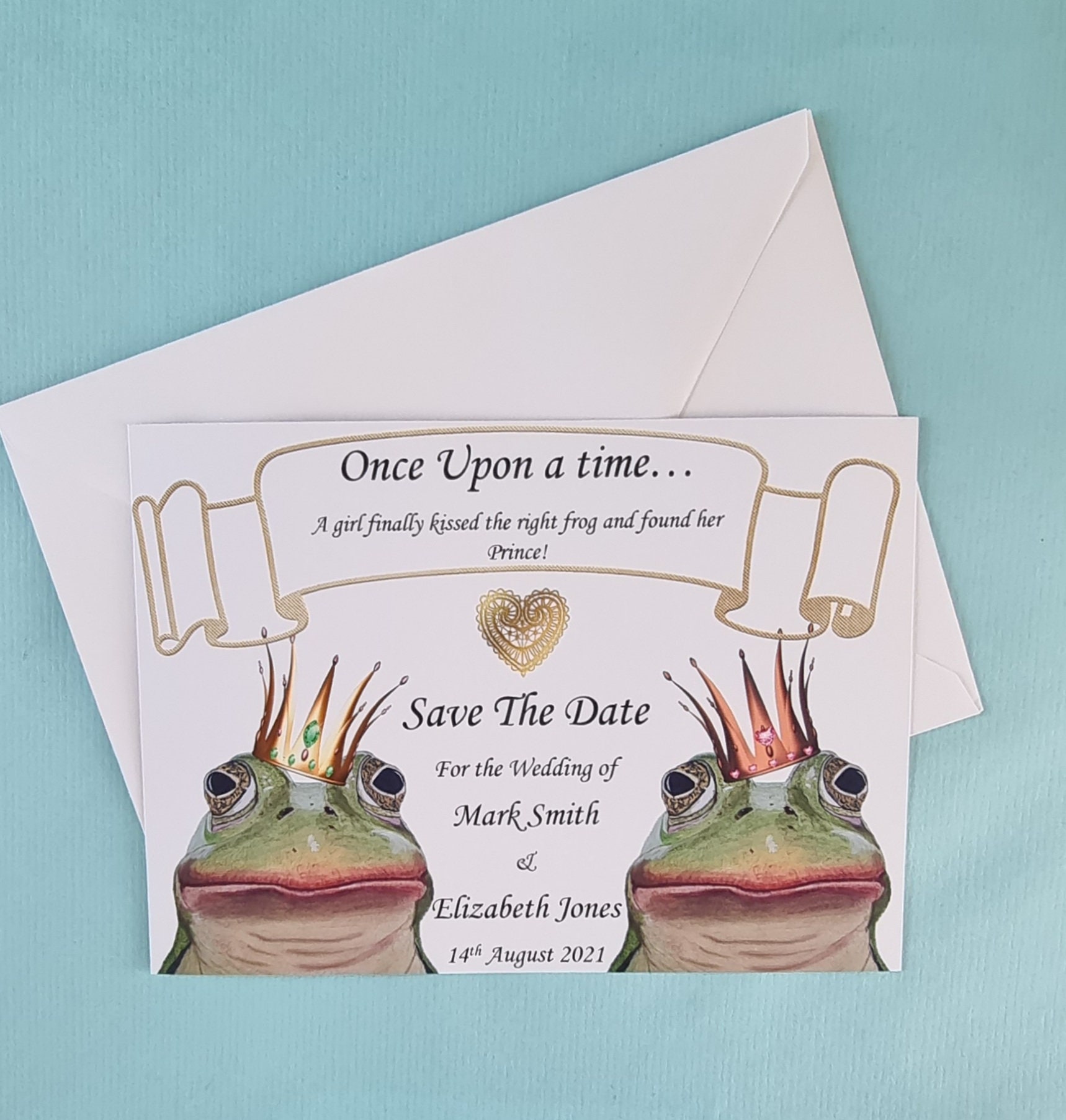 Fairytale Save the Date Cards Frog Prince & Frog Princess. | Etsy