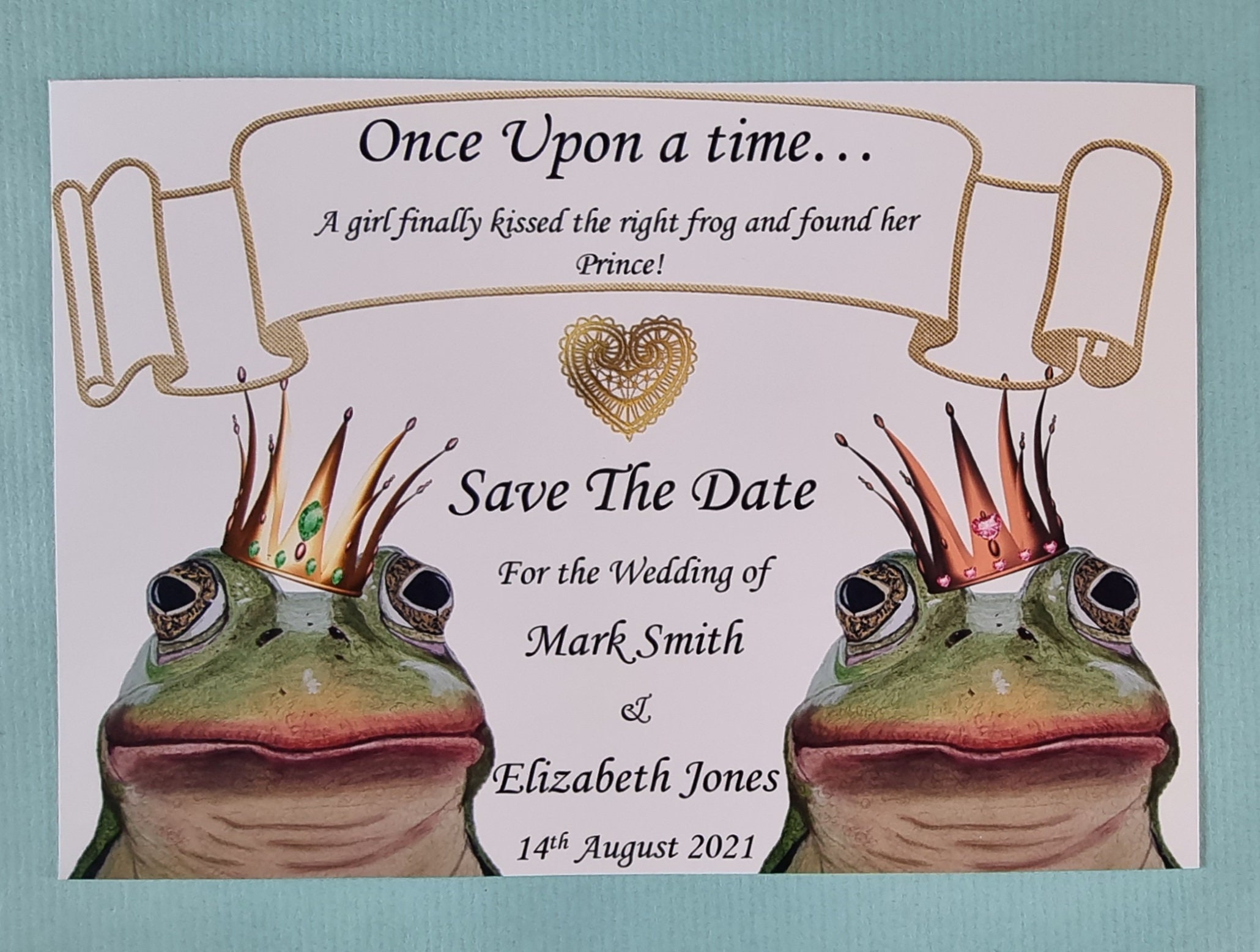 Fairytale Save the Date Cards Frog Prince & Frog Princess. | Etsy