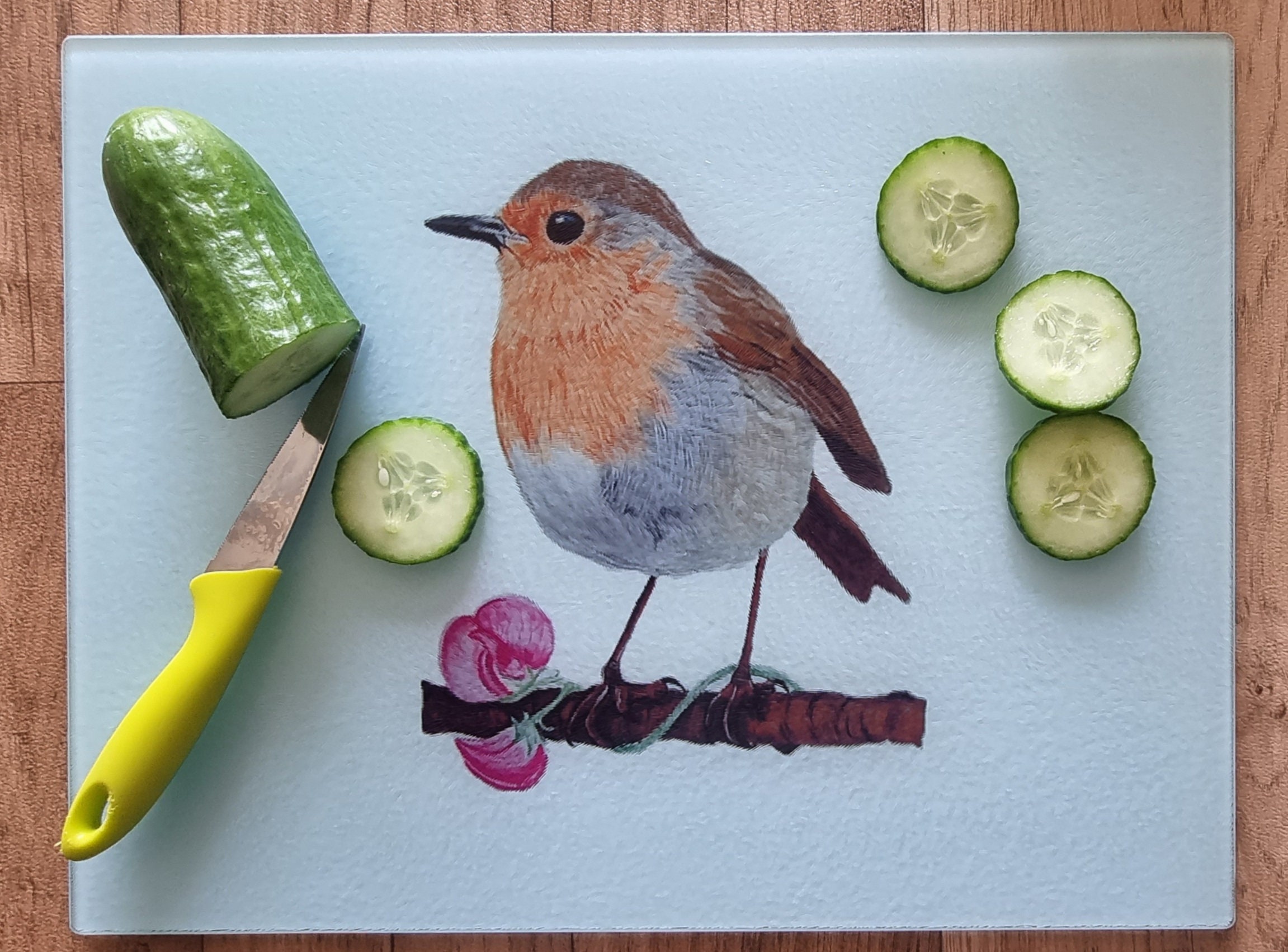 Robin Personalised Glass Chopping Cutting Board Large | Etsy