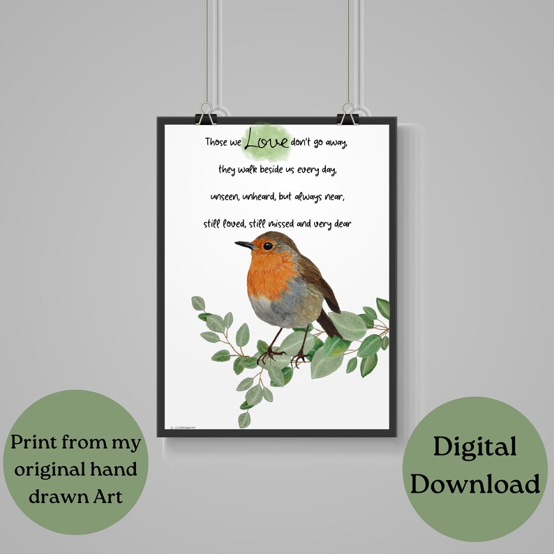 Robin Poem Memorial Digitales Poster, herunterladbares Poster zum ...