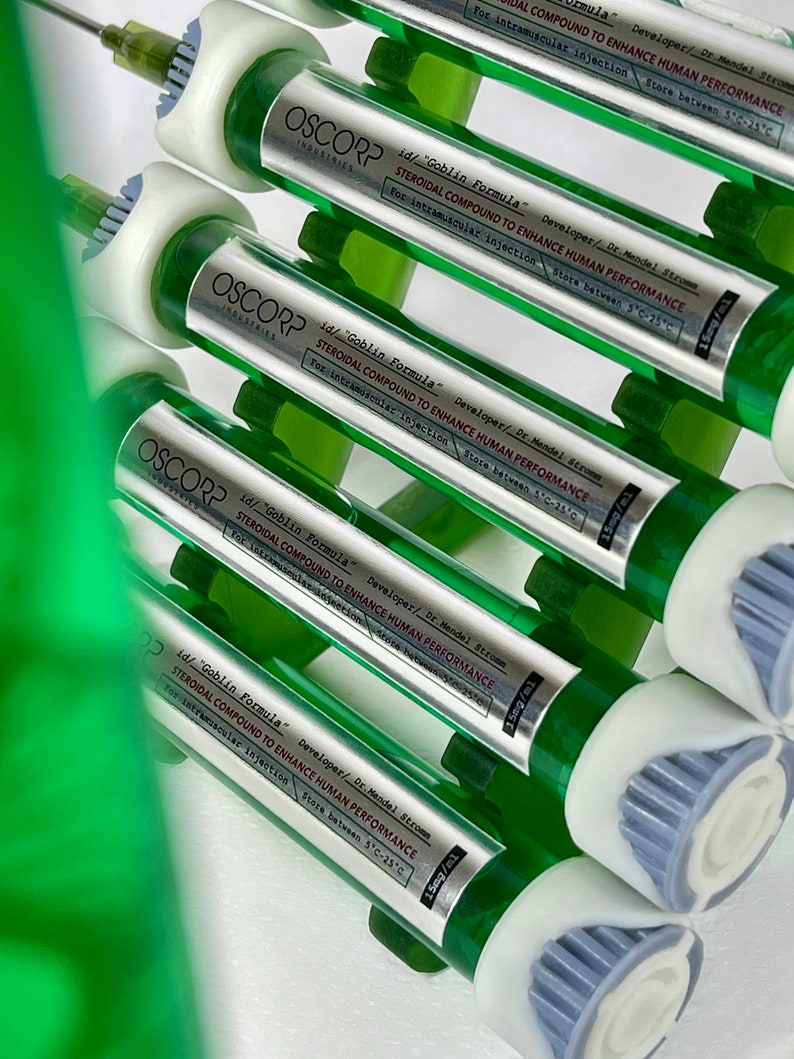 Oscorp Green Goblin formula Serum Injector Prop spider-man - Etsy Canada