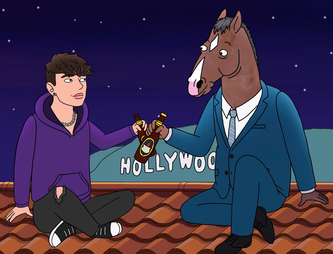 Custom Digital Bojack Horseman Style Drawing Printable Art. | Etsy