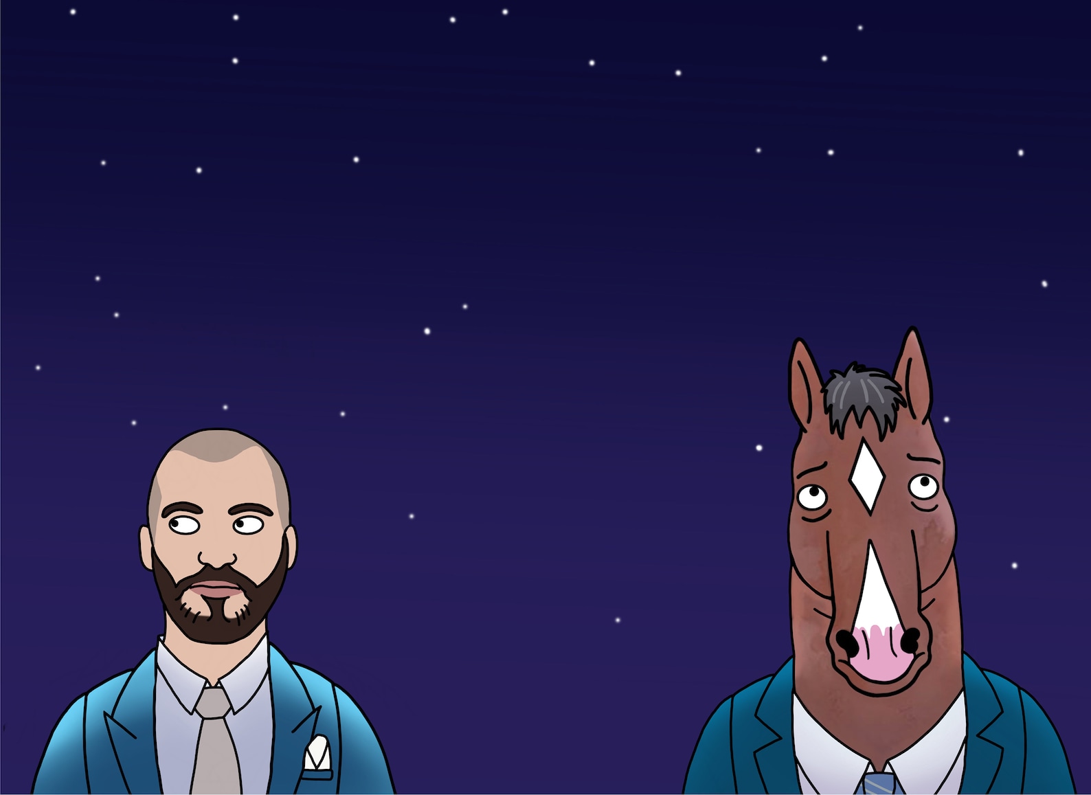 Custom Digital Bojack Horseman Style Drawing Printable Art. - Etsy UK
