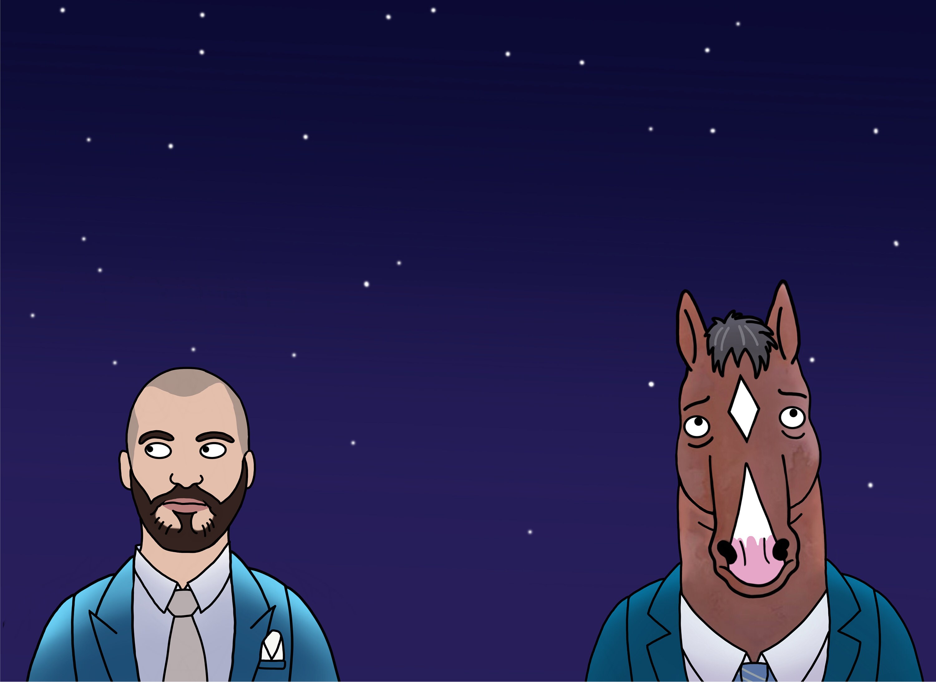 Custom Digital Bojack Horseman Style Drawing Printable Art. - Etsy ...