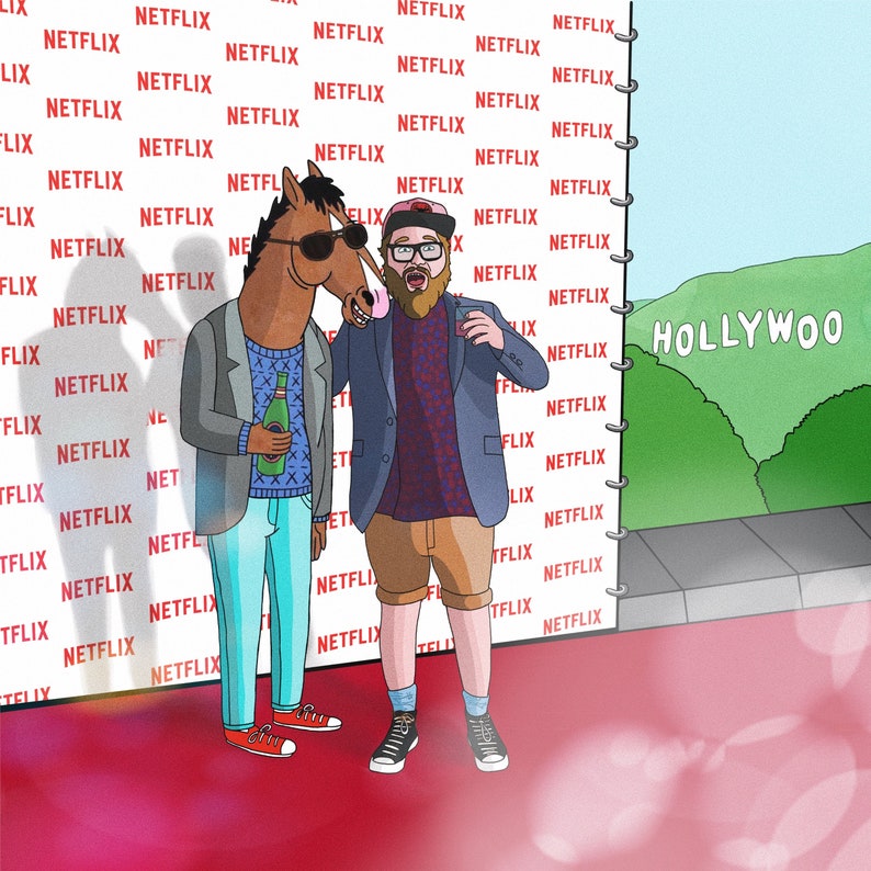 Custom Digital Bojack Horseman Style Drawing Printable Art. - Etsy