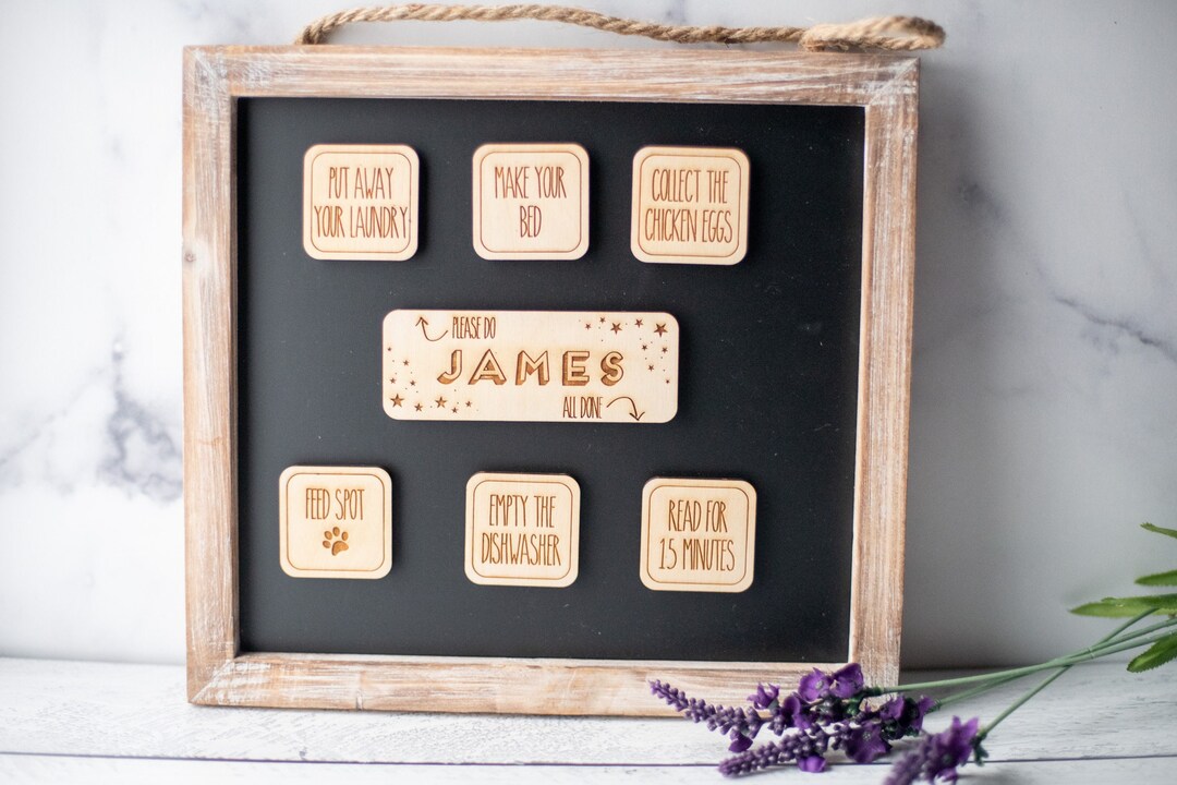 Custom Chore Chart for Kids, Wooden Personalized to Do Chart for Kids ...