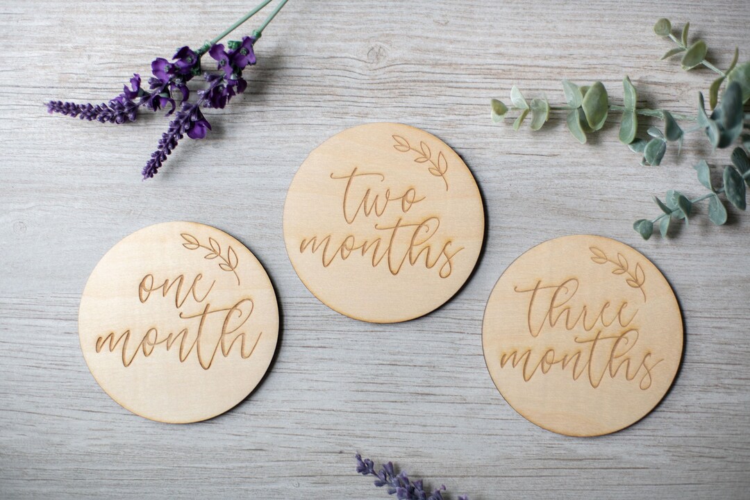Wooden Monthly Baby Milestone Cards | Branch - Etsy
