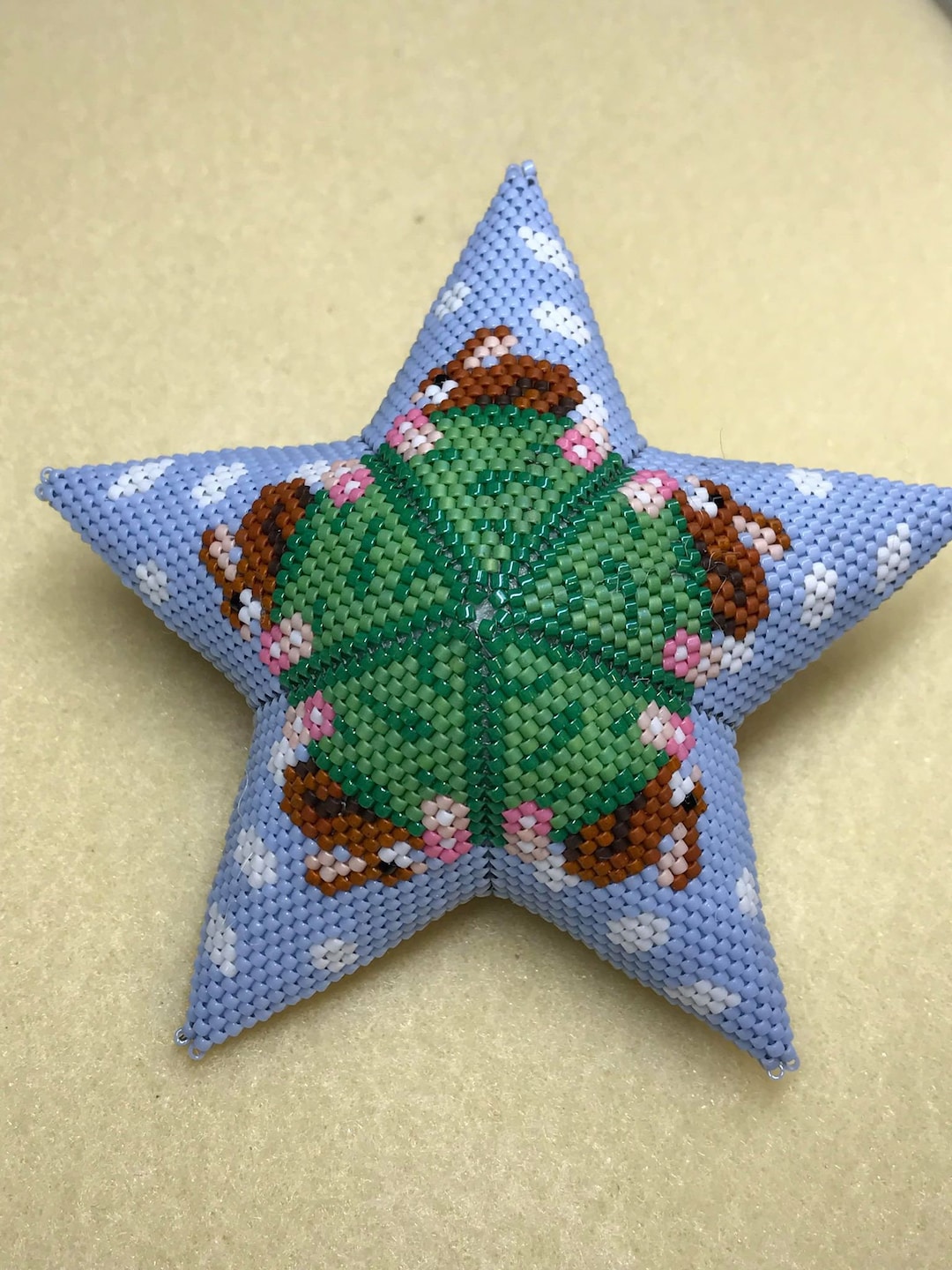 3D Peyote Star "pretty Bunny" Pattern is a Fun Pattern to Make. WARNING ...